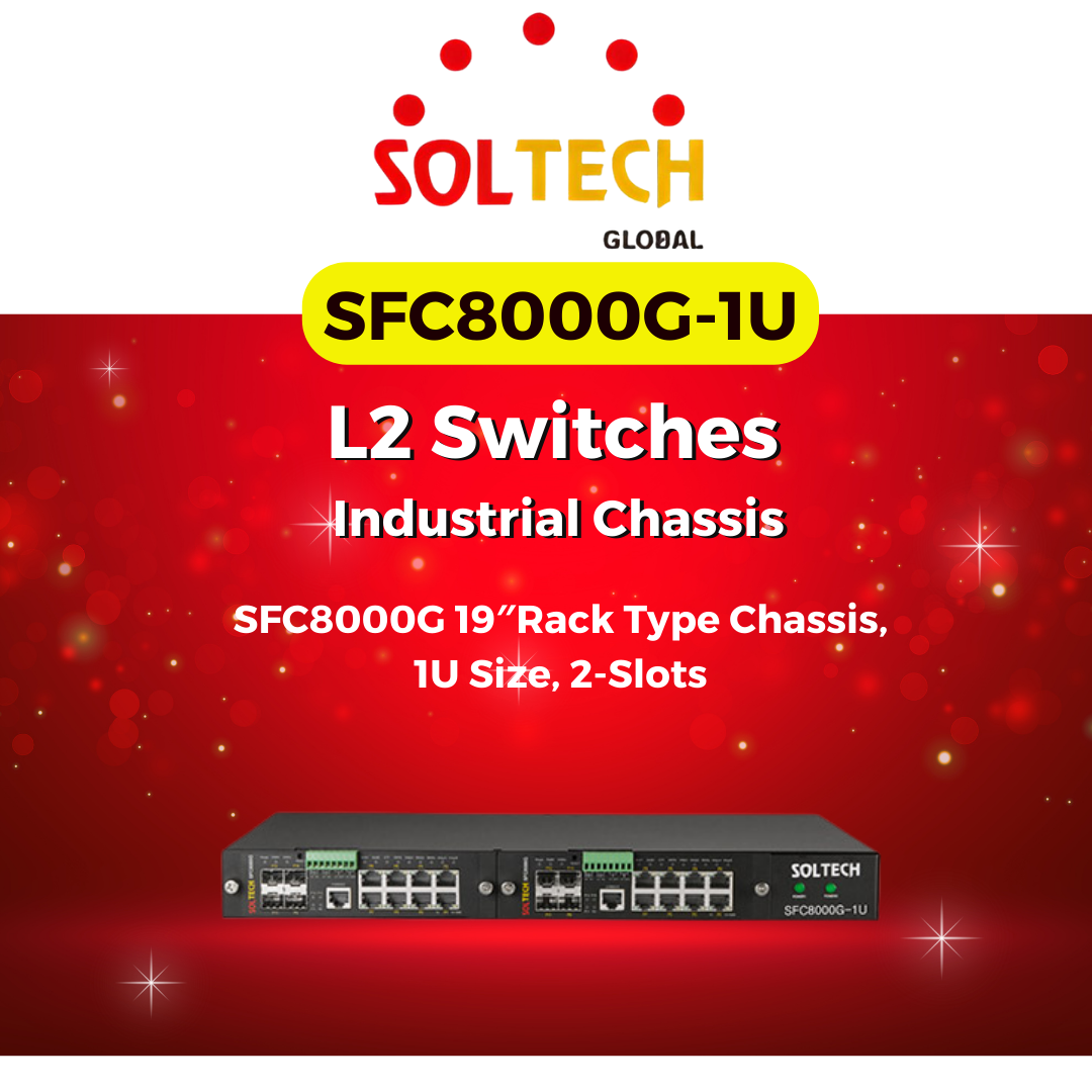 Soltech SFC8000G-1U Industrial Chassis | Compact 19" Rack Type, 1U with Dual Power Support ...