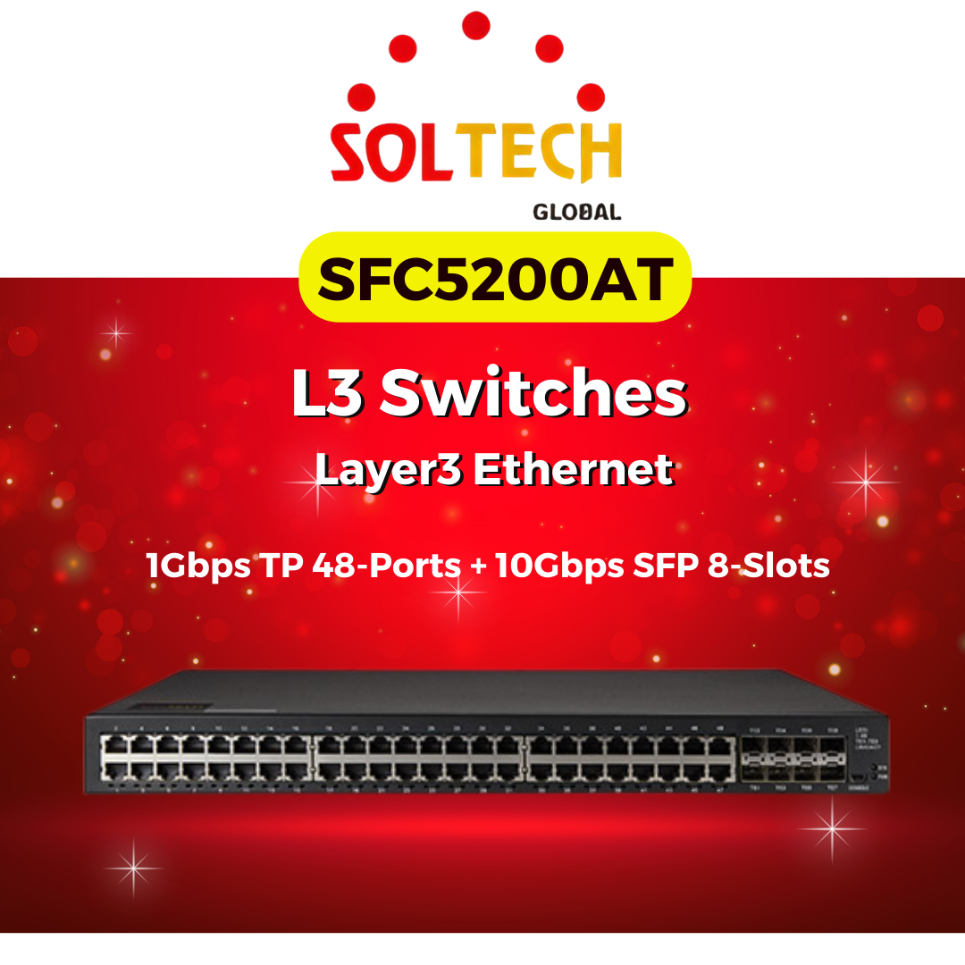 Soltech SFC5200AT L3 Ethernet Switch | 48-Port 1G TP & 8-Slot 10G SFP ...