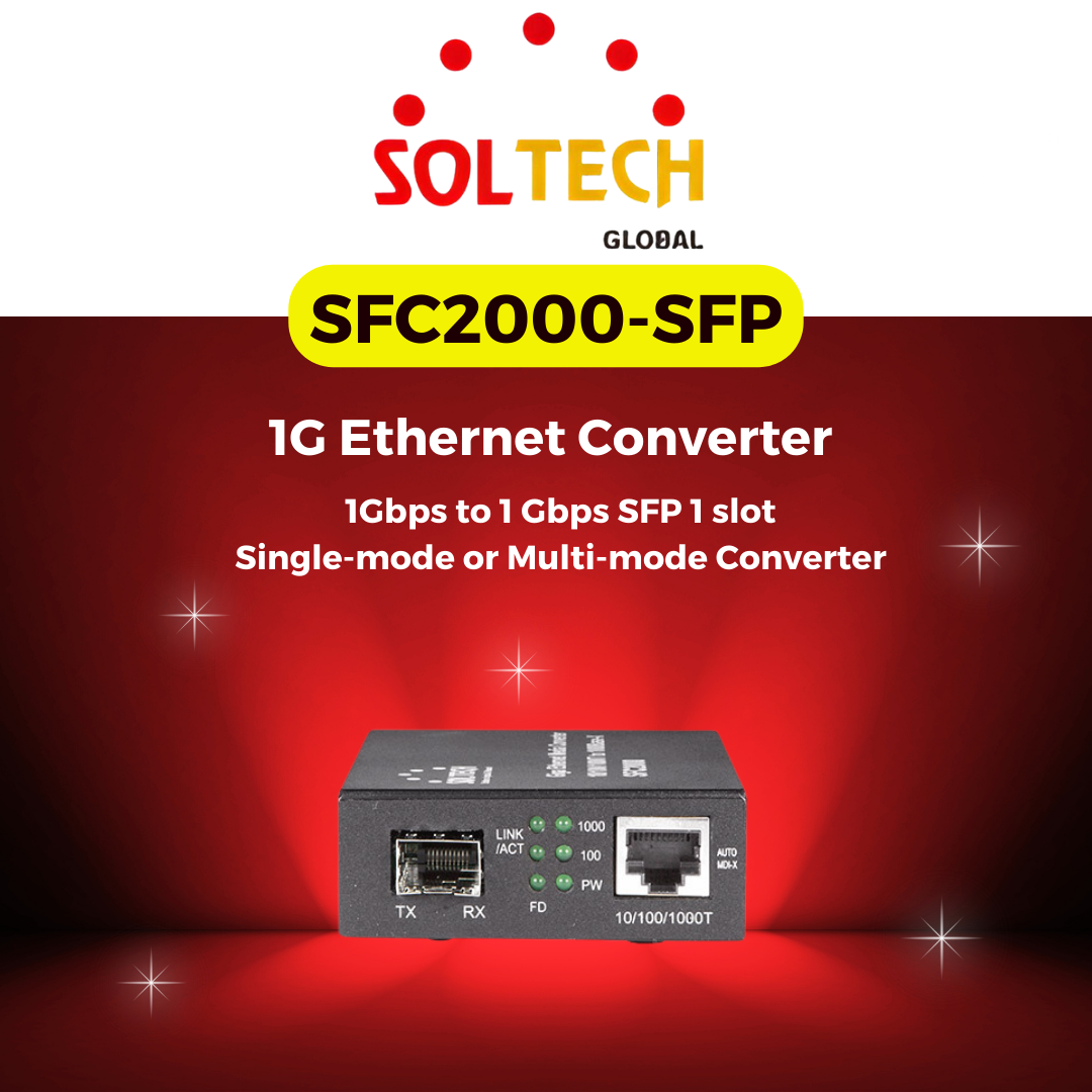SOLTECH SFC2000-SL/SFP Ethernet Converter - Dual 1Gbps SFP Slots, Multi/Single-Mode | SOLTECH ...