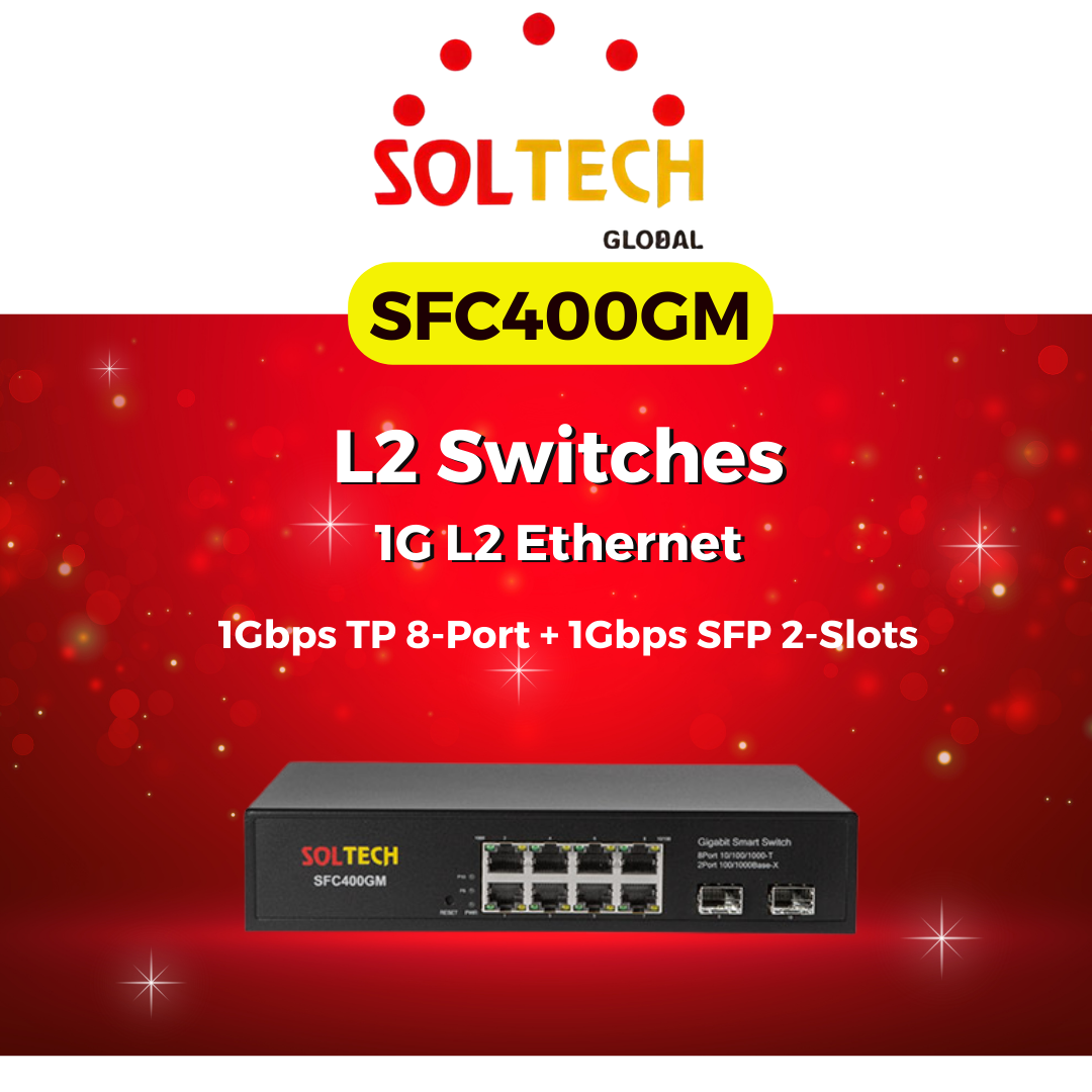 Soltech SFC400GM 1G L2 Ethernet Switch | 10-Port Gigabit Switch with Enhanced Security Features ...
